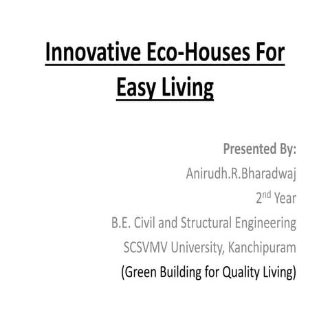 Green eco houses ppt | PDF