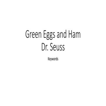 Green Eggs and Ham keywords | PPTX