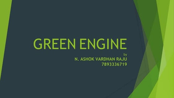 Green engine 2015 | PPTX