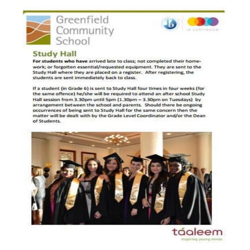 Greenfield community school study hall | PDF