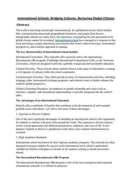 The Global Classroom: Embracing International Education for a Connected ...