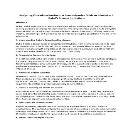 Navigating the School Admission Process: A Comprehensive Guide | PDF