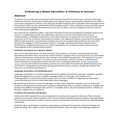 Exploring Cambridge and AICE Global Perspectives - A Pathway to ...