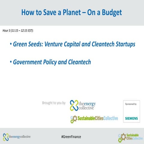 How to Save a Planet - On a Budget: Cleantech, the Venture Capital ...
