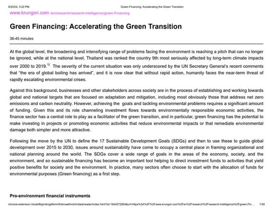 Green Finance.pptx | Stocks and Bonds | Personal Investing
