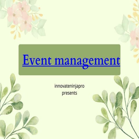 Mastering Event Management At Resorts Pptx
