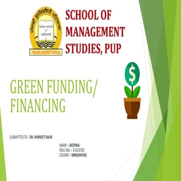 green funding.pptx | Mutual Funds | Personal Investing