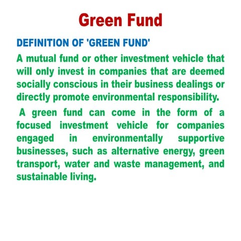 Green funds | PPTX