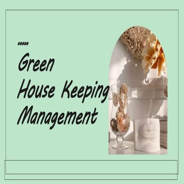 Green Housekeeping Management (Room division) | PPTX