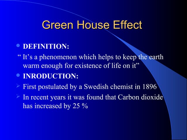 Greenhouse effect (Global Warming) ppt | PPTX
