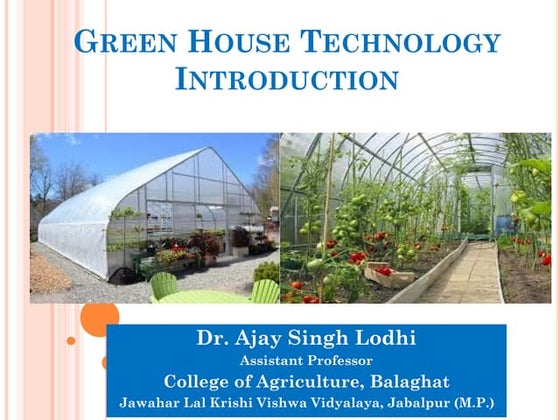 Greenhouse technology | PPT