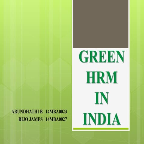 GREEN HRM IN INDIA | PPTX