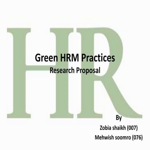 Green hrm practices | PPTX