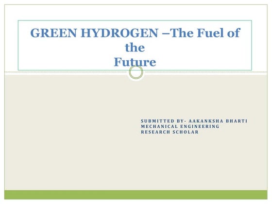 Hydrogen Energy Clean & Green Hydrogen Production, Graphene Hydrogen ...