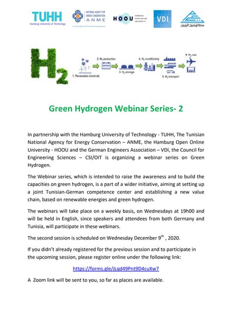 Green hydrogen webinar series poster -1 | PDF