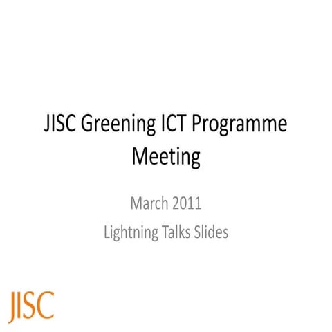 Greening ict programme meeting slides | PPT
