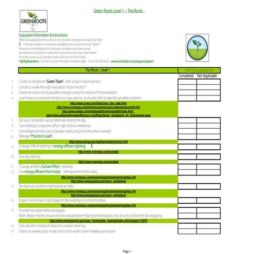 Green level 1 form | PDF