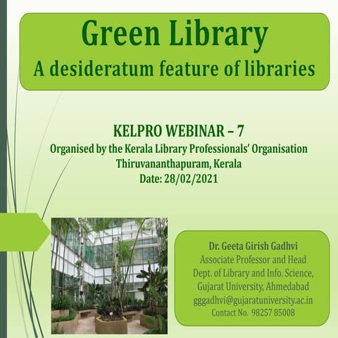 Green library _ A desideratum feature of libraries | PDF