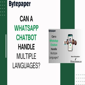 Can a WhatsApp Chatbot Handle Multiple Languages? | PPT