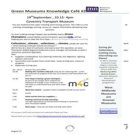 Green museum knowledge cafe 2 | PDF