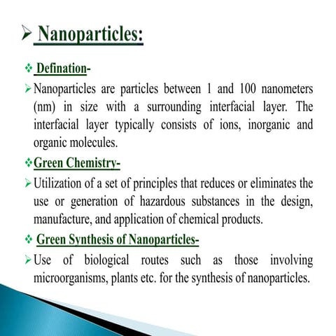 Green nano particles | PPTX