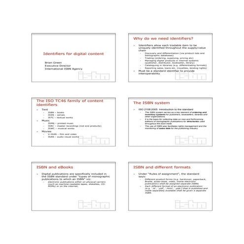 Green "Identifiers for digital content" | PDF