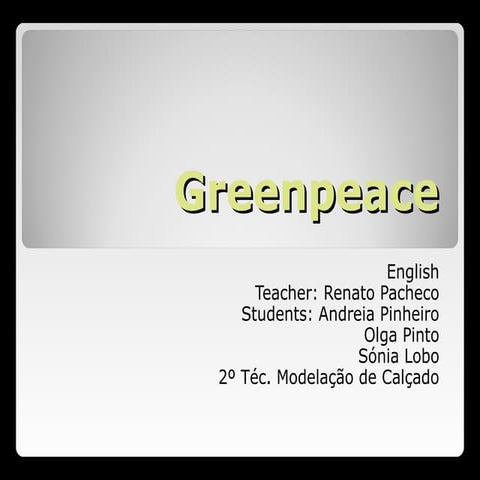 English Work: ''Greenpeace'' | PPT
