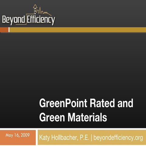 Green point rated and green materials | PPT
