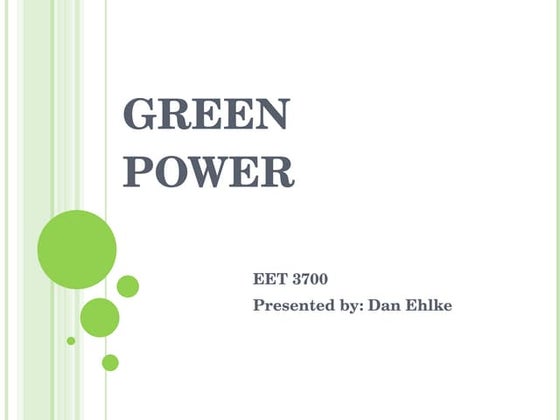 Presentation on Green Energy | PPT | Power and Energy Industry | Industries