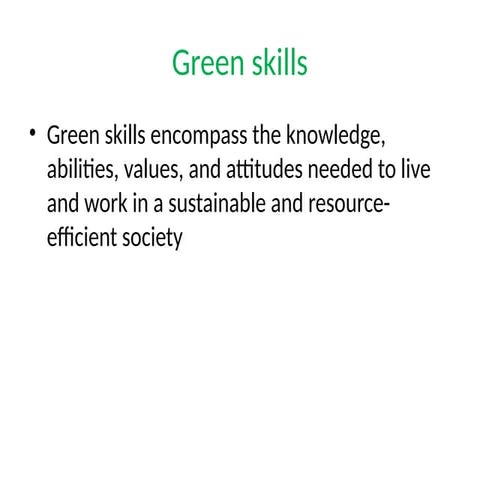 green skills | PPTX