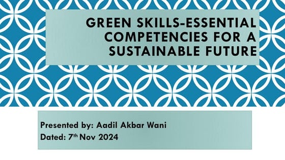GREEN SKILLS PPT.ppt.pdf | Environmental Services Industry | Industries
