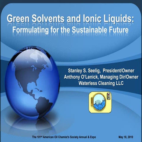 Green Solvents And Ionic Liquids | PDF