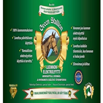 Green stallion Luonnon Elektrolyytti täydennysrehu | PPT