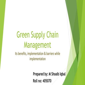 Green supply chain management | PPT