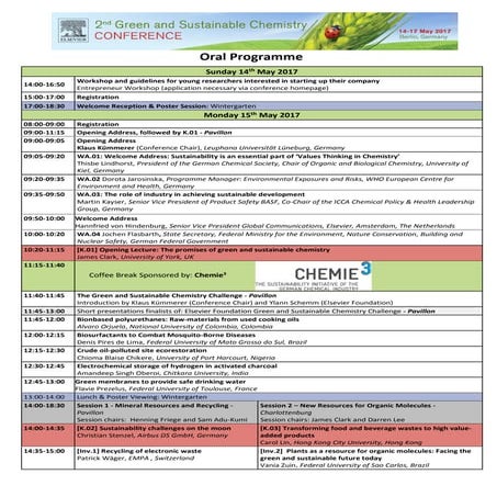 Green & Sustainable Chemistry Conference Berlin | PDF