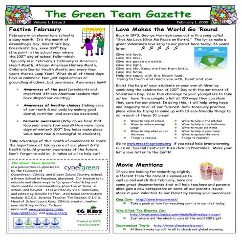 Green Team Gazette 3 -Feb 2009 | PDF