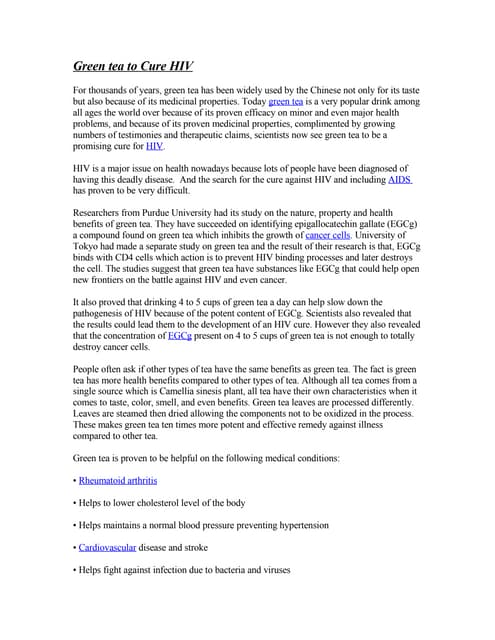 Health benefit of green Tea | PPT