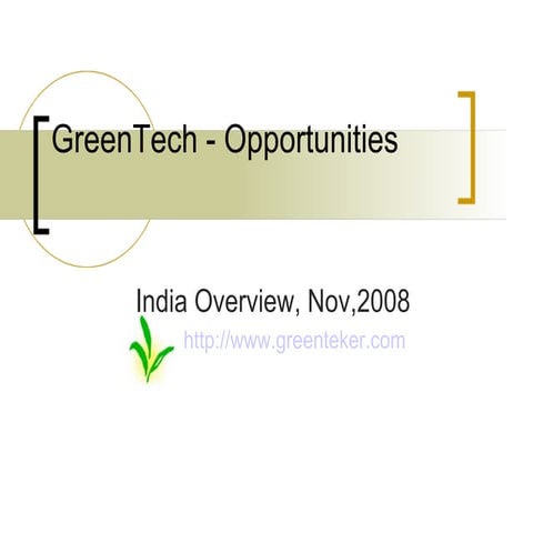 Greentech India Opportunities - overview | PPT
