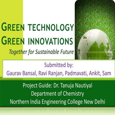 Green technology,Green Innovations | PPTX