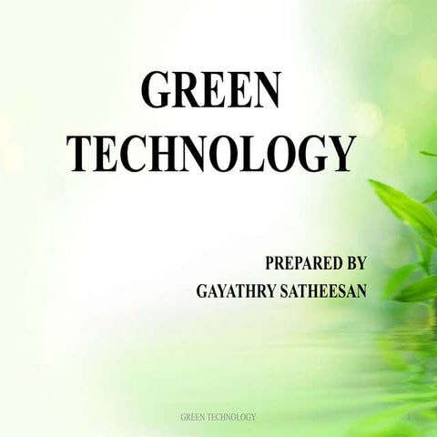 Green technology | PPTX