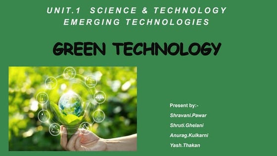 Eco-Friendly Technologies: Paving the Way to a Sustainable Future | PDF