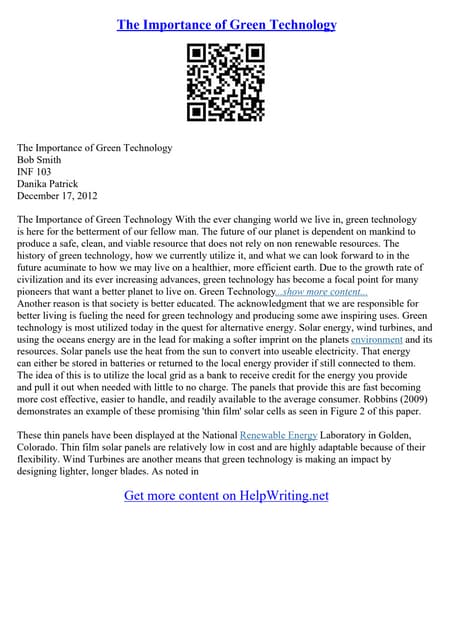 Presentation on GREEN TECHNOLOGY | PPTX