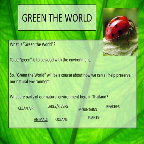 Green the World Lesson 1 | PPT