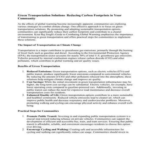 Transportation action plan | PPTX