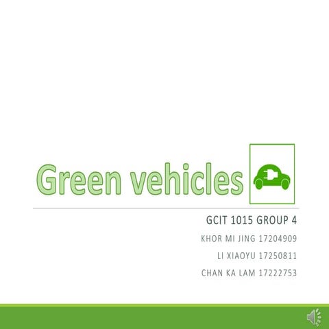 Green vehicles | PPTX | Green Vehicles | Auto Type