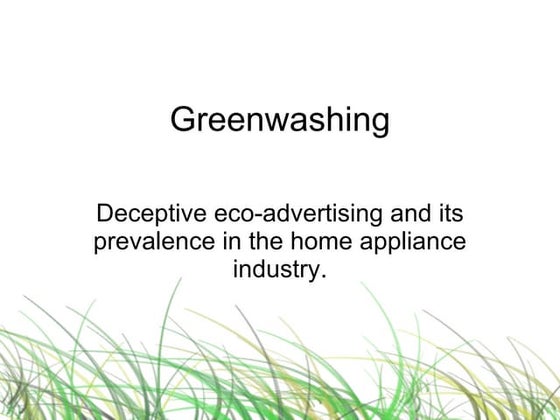 Greenwashing presentation2 | PPT