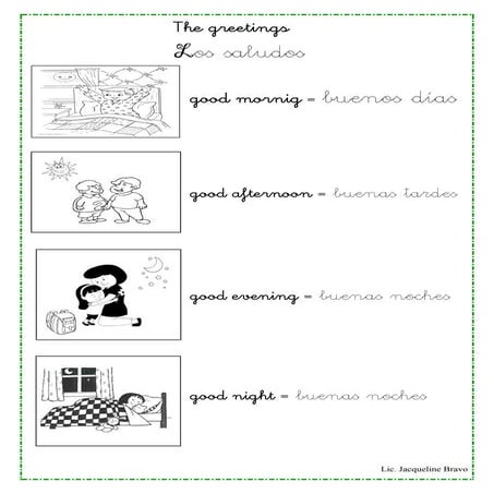 ficha de saludos en inglés - Primaria | PDF