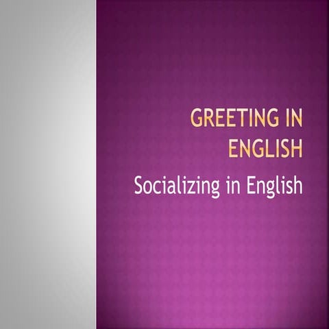 Greeting in english | PPTX