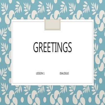 Greetings | PPT