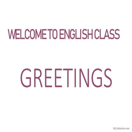 Presentación sobre English Greetings para niños | PDF